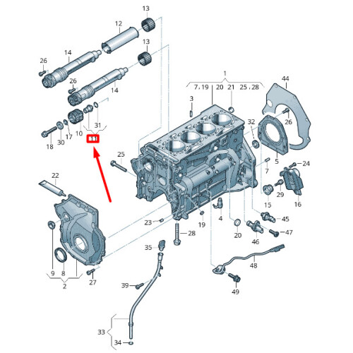 VOLKSWAGEN GOLF 5G MK7 Crankcase Intermediate Shaft 06H103559C NEW ...