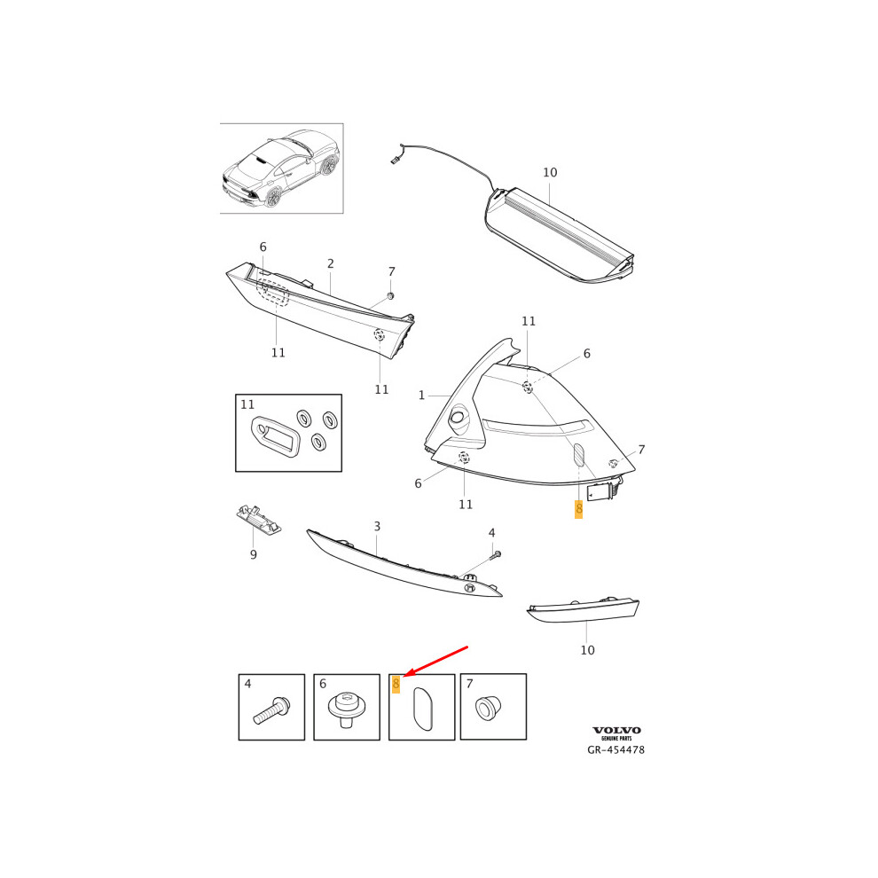 VOLVO S60 MK3 Rear Tail Light Seal Plug 30622922 NEW GENUINE on OnBuy