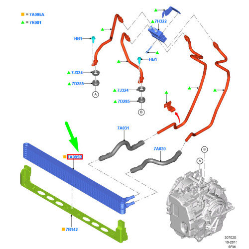 FORD FOCUS MK3 C346 Transmission Oil Cooler Assy 1863729 NEW GENUINE on ...