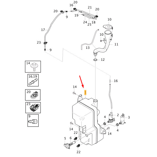 VOLVO XC40 Front Water Washer Tank Reservoir 32237294 NEW GENUINE on OnBuy