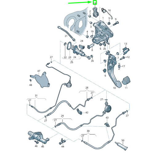 VW PASSAT B8 3G Clutch Pedal Mechanism Over-centre Spring 5Q0721403D ...