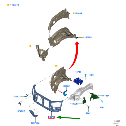 FORD RANGER TKE Front Bumper Radiator Support Panel 2337485 NEW GENUINE ...