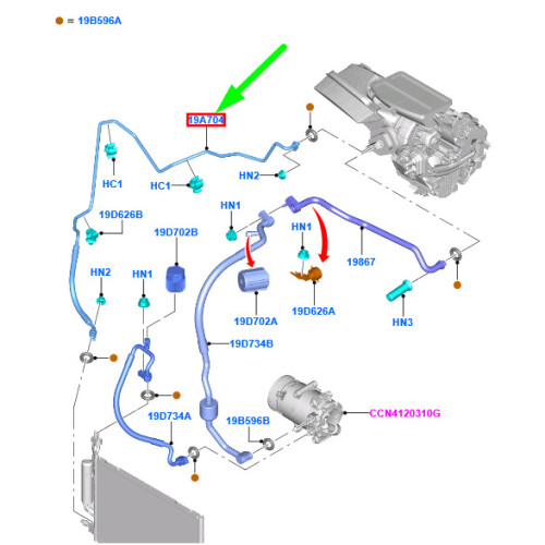 FORD FIESTA MK6 A/C System Tube Assy 1778979 C1B1-19A704-DA NEW GENUINE ...