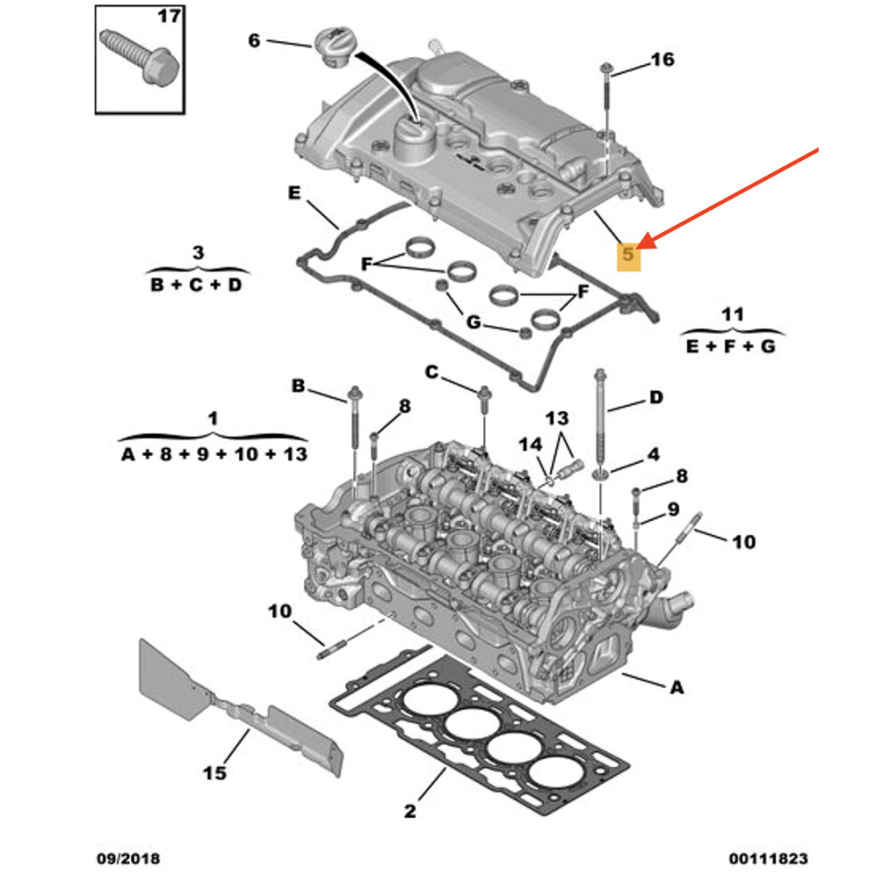 PEUGEOT 3008 Cylinder Head Cover 9818425480 NEW GENUINE on OnBuy