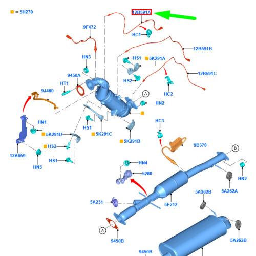 FORD RANGER T6 MK1 Exhaust Temperature Gas Sensor 2135320 NEW GENUINE ...