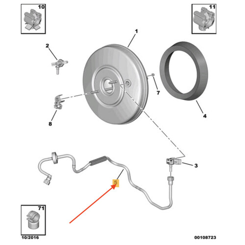 PEUGEOT 3008 Brake Vacuum Hose 9813095080 NEW GENUINE on OnBuy