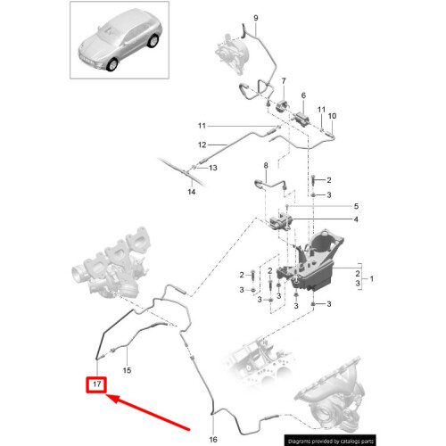 PORSCHE MACAN 95B Vacuum Control Line 94611066932 946.110.669.32 NEW ...