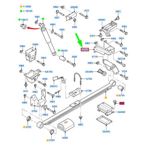 FORD TRANSIT MK4 Rear Suspension Leaf Spring Mounting Bracke 1581827 ...