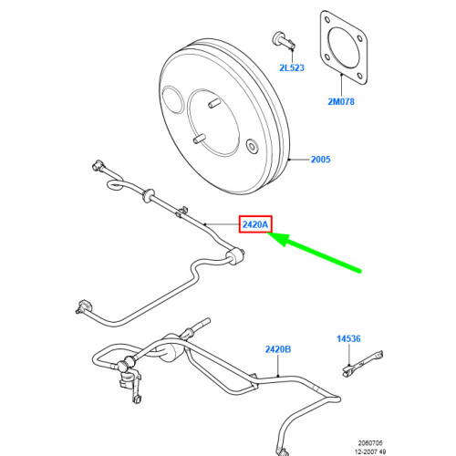 FORD FOCUS MK2 Brake Booster Vacuum Tube LHD 3M51-2420-GN 1426518 NEW ...