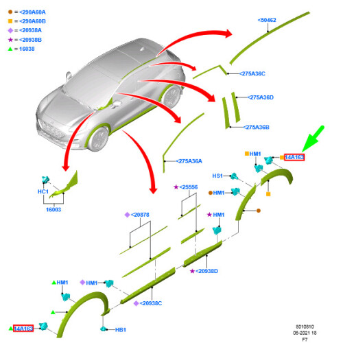 FORD PUMA Wheel Arch Moulding Clip 2550369 L1TB-S20201-AA NEW GENUINE ...