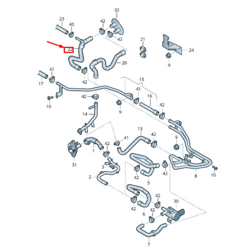 VW AMAROK 2H Engine Coolant Hose LHD 2H1122157B NEW GENUINE on OnBuy
