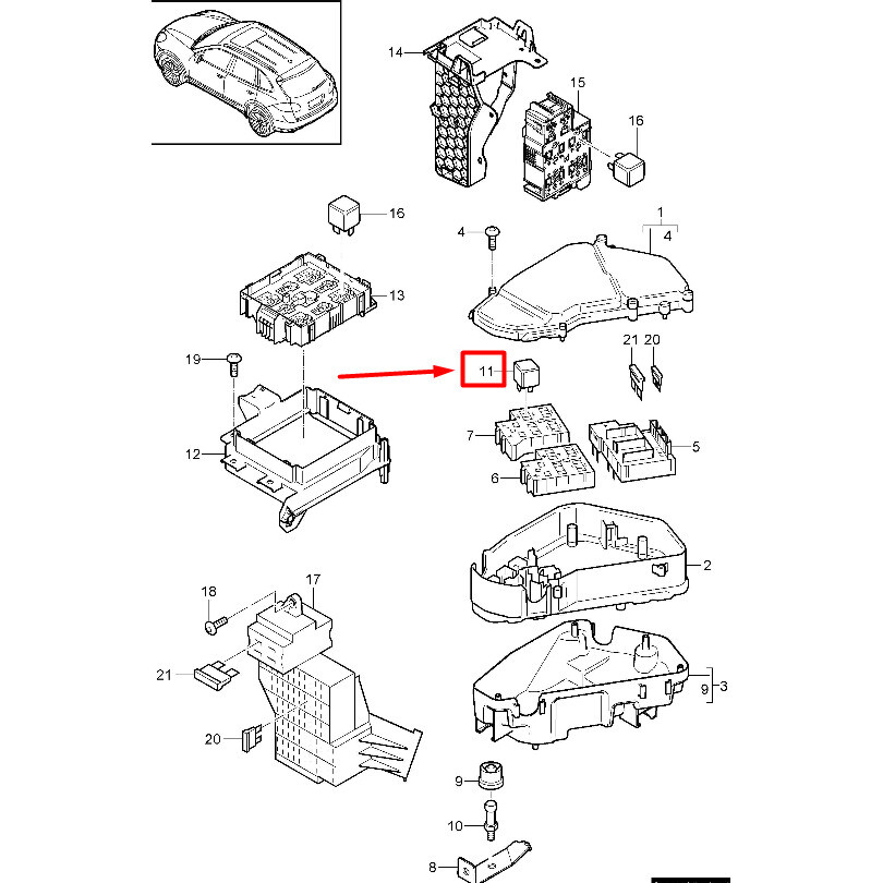 PORSCHE MACAN 95B Engine Fan Motor Relay 958.615.029.00 95861502900 NEW ...