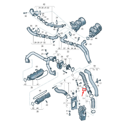 AUDI A5 Sportback F5 Intercooler Pressure Pipe 8W0145673R NEW GENUINE ...