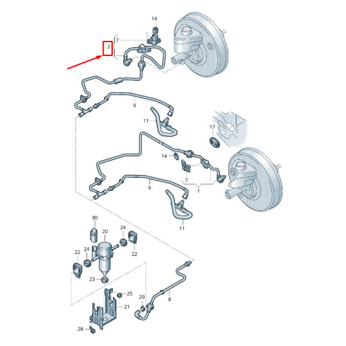 AUDI Q7 4L Vacuum Pipe With Non-Return Valve RHD 7L8611932L NEW GENUINE ...