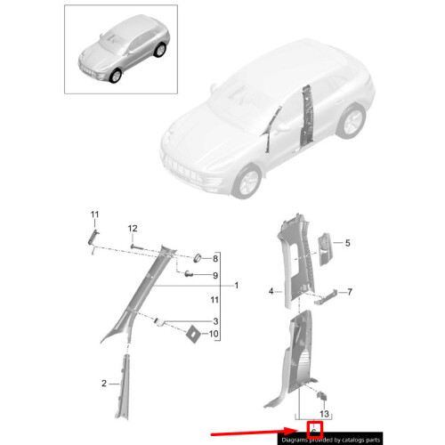 PORSCHE MACAN 95B Left Lower Center Pillar Trim 95B867239C 1E0 NEW ...