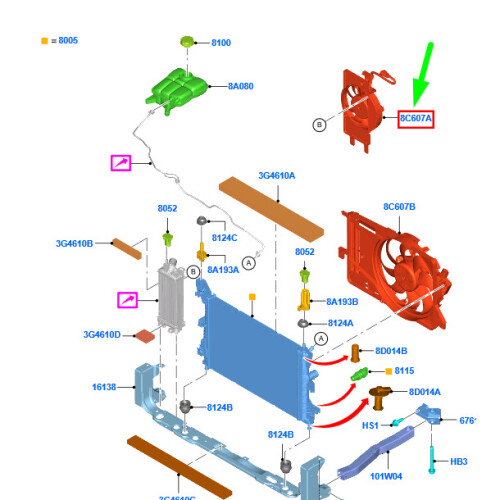FORD GRAND C-MAX MK2 Engine Cooling Motor And Fan Assy 1815246 NEW ...