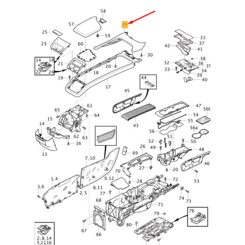 VOLVO V90 Cross Country MK2 Center Console Panel LHD 31699077 NEW ...