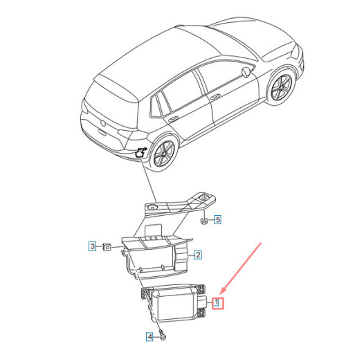 VOLKSWAGEN GOLF 5G MK7 Left Blind Spot Control Module 5Q0907685A NEW ...