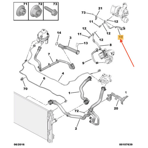 PEUGEOT 3008 Engine Water Pipe V860356280 NEW GENUINE on OnBuy