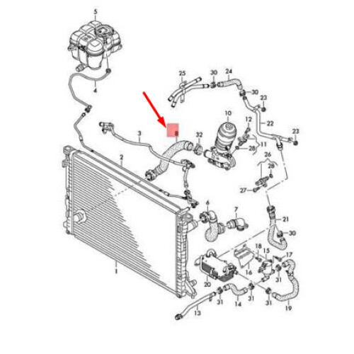 AUDI Q7 4M Coolant Hose With Quick Release Coupling 4M0122055BK NEW ...