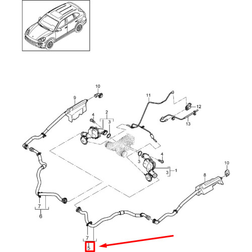 PORSCHE CAYENNE 92A Air Cooler Left Connecting Line 95811074102 NEW ...