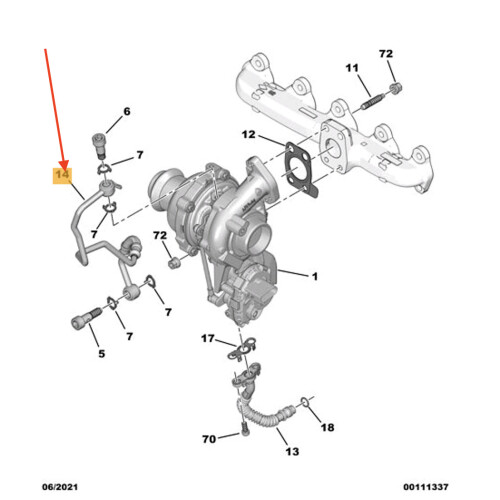 PEUGEOT 5008 Turbo Lubrication Pipe 9828629180 NEW GENUINE on OnBuy