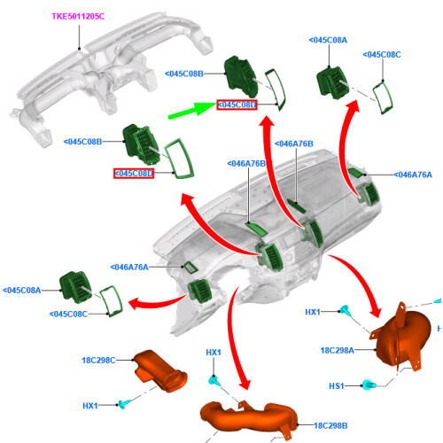 FORD RANGER T6 MK1 Dash Right Inner Air Vent Louvre Trim 2012933 NEW ...
