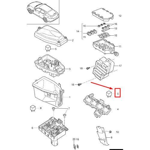 PORSCHE MACAN 95B Fuse Relay 95861501000 958.615.010.00 NEW GENUINE on ...