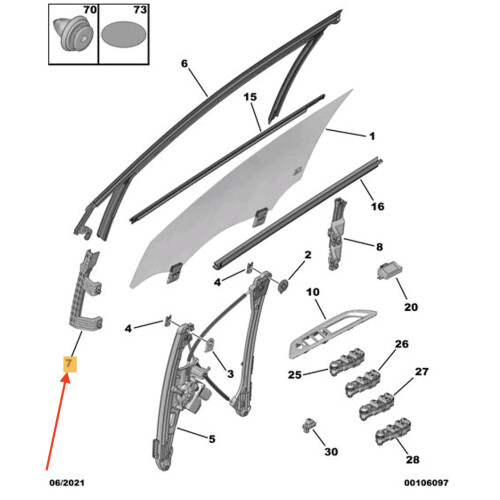 PEUGEOT 3008 Front Left Window Guide 9811896880 NEW GENUINE on OnBuy