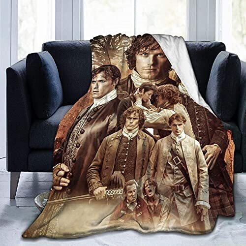 Outlander Jamie Fraser Collage Blanket Soft Flannel Warm Fuzzy Blanket ...