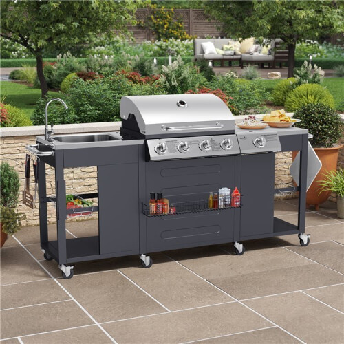 BillyOh Alabama 4 Burner Gas BBQ with Sink on OnBuy
