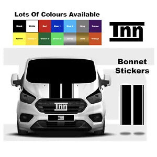 For Ford Transit Custom Van Bonnet Stripes Racing Decals Graphics Vinyl ...