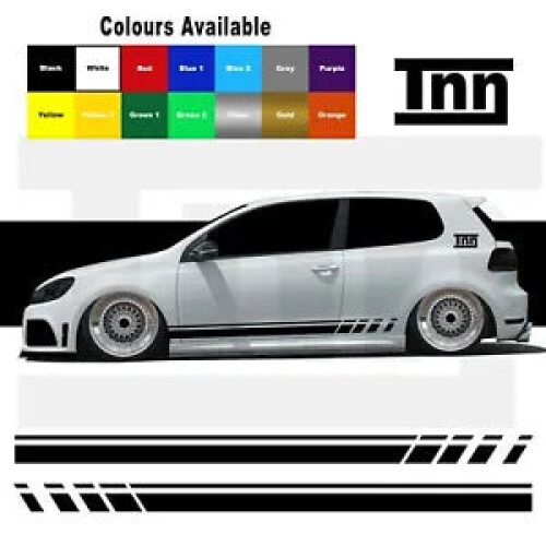 Sticker for VW Polo Golf Lupo GTI GTD R Line Decal Side Stripes 3dr 5dr ...