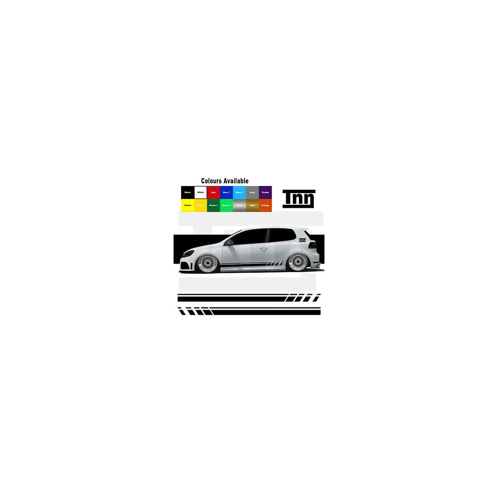 Sticker for VW Polo Golf Lupo GTI GTD R Line Decal Side Stripes 3dr 5dr ...