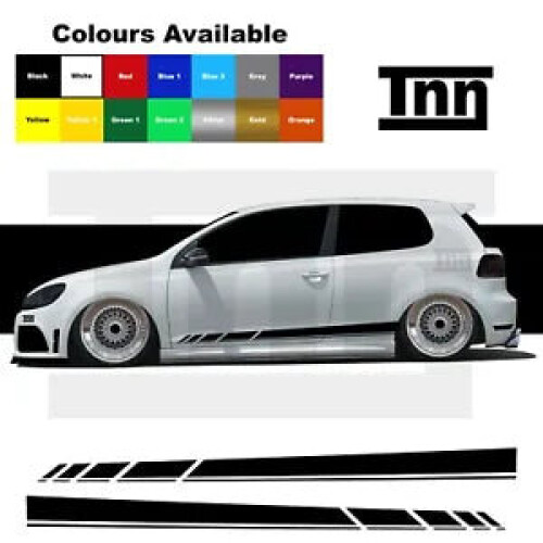 Sticker for VW Polo Golf Lupo GTI GTD R Line Side Stripes 3dr 5dr ...