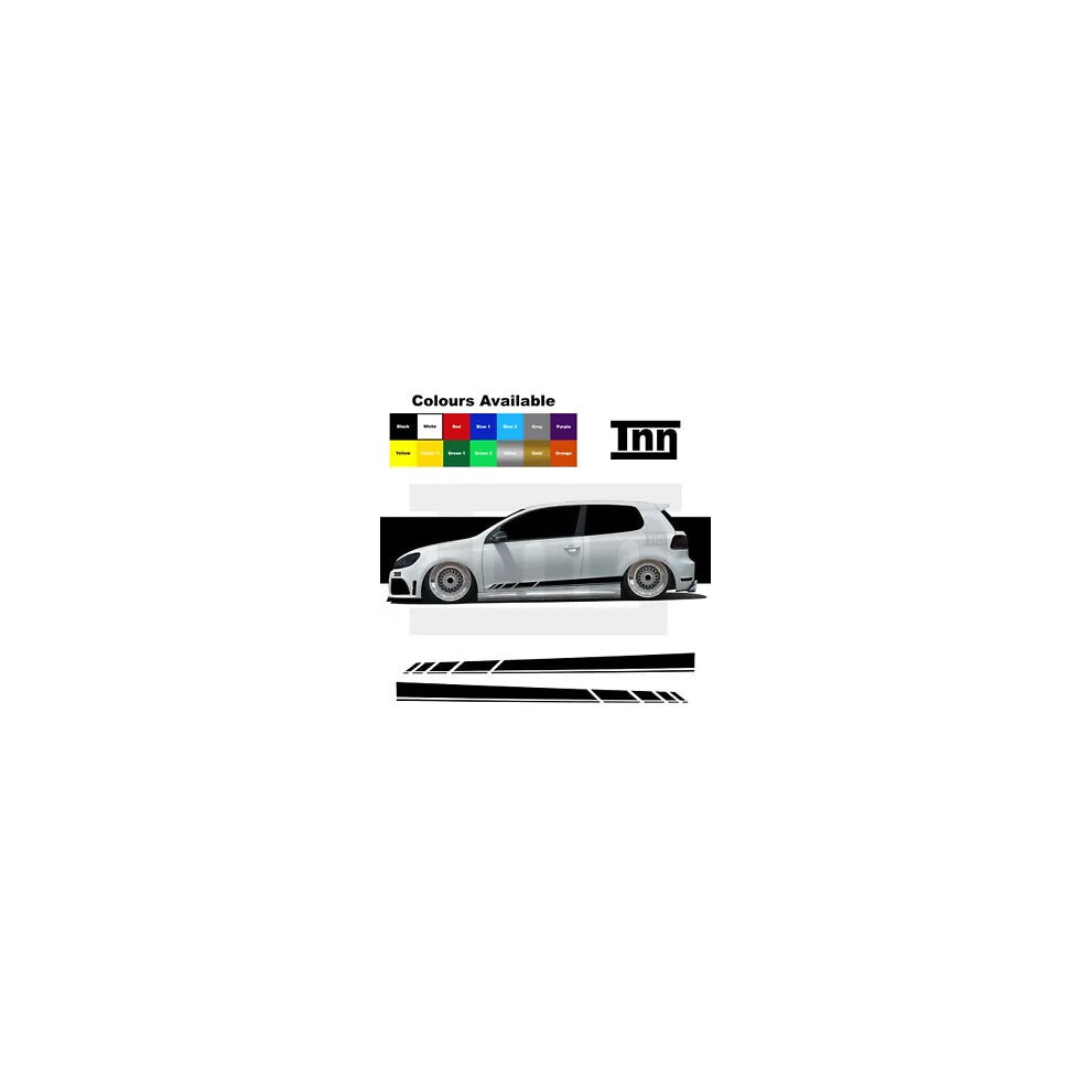 Sticker for VW Polo Golf Lupo GTI GTD R Line Side Stripes 3dr 5dr ...