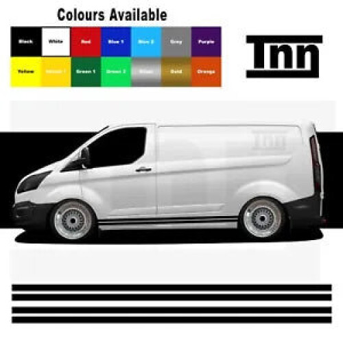 Side Stripe Stickers Vinyl Decals Graphics For Ford Transit Custom SWB ...