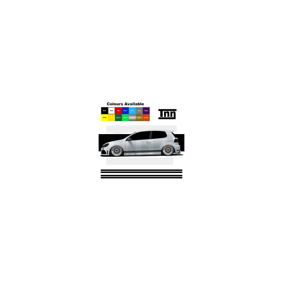 Sticker for VW Polo Golf Lupo GTI GTD R Line Stripes GT Scirocco Decal ...