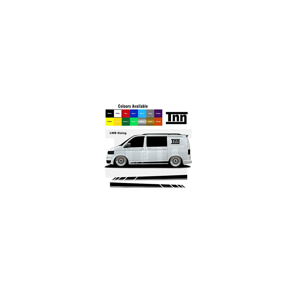Side Stripes For VW Transporter T5 T6 T4 Stickers Camper Van LWB Vinyl ...