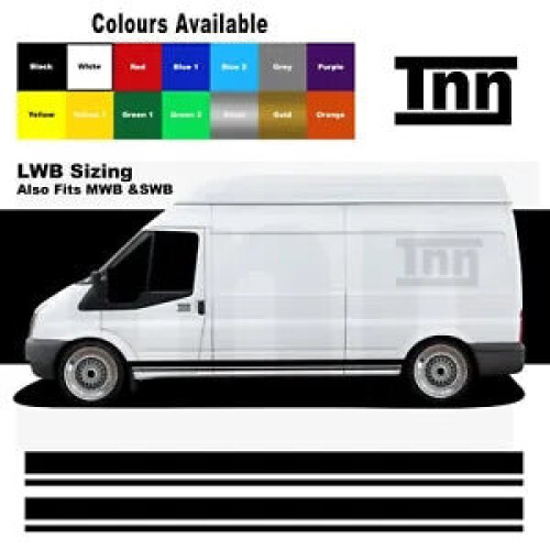 Side Stickers Graphics Vinyl Decals For Ford Transit LWB SWB MWB Van ...