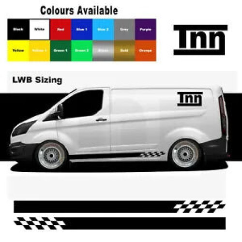 Side Stripe Stickers Decals Vinyl Graphics For Ford Transit Custom Van ...