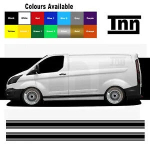Side Stripe Stickers Decals Vinyl Van Graphics For Ford Transit Custom ...