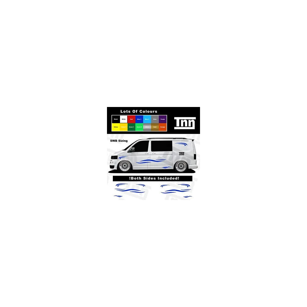 STICKERS For VW TRANSPORTER T5 T6 T4 SWB SIDE STRIPES CAMPERS VANS ...
