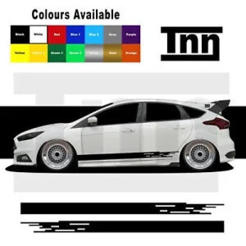 For Ford Focus Fiesta ST RS Turbo Mk3 MK2 Side Stripes Stickers ...