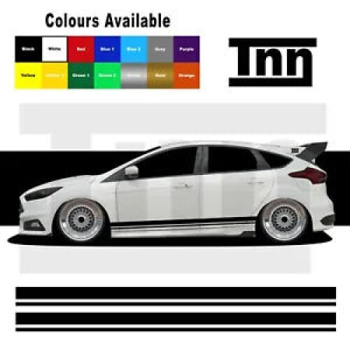 Side Stripes Stickers For Ford Focus Fiesta ST RS Mk3 MK2 Turbo ...