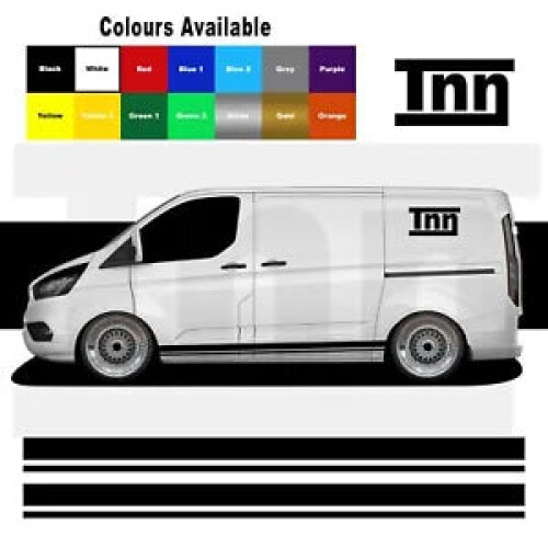 For Ford Transit Custom Van SWB Side Stripe Stickers Decals Vinyl ...