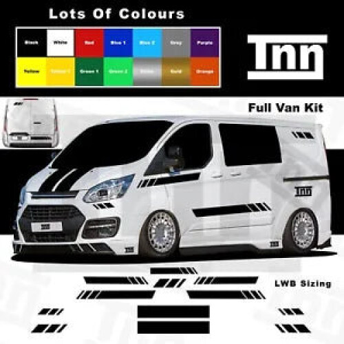 Stickers For Ford Transit Custom Side Stripes Decals Graphics SWB LWB ...