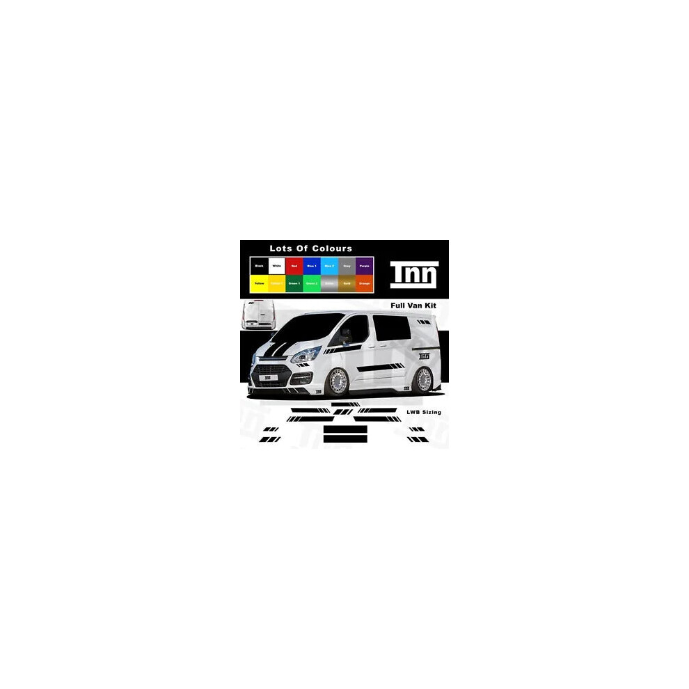 Stickers For Ford Transit Custom Side Stripes Decals Graphics SWB LWB ...