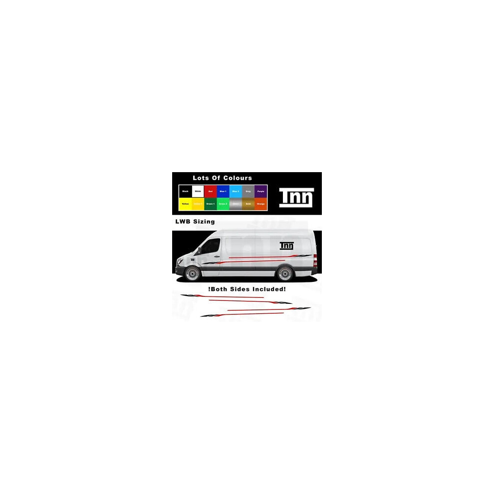 Stickers For Mercedes Sprinter LWB Camper Van Motorhome Side Stripes ...