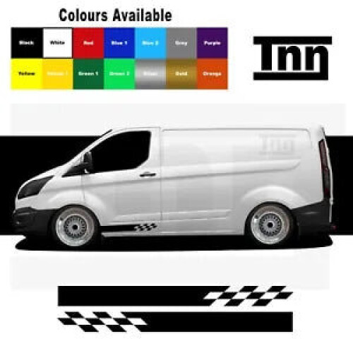 Side Stripe Stickers Vinyl Decals Graphics For Ford Transit Custom Van ...